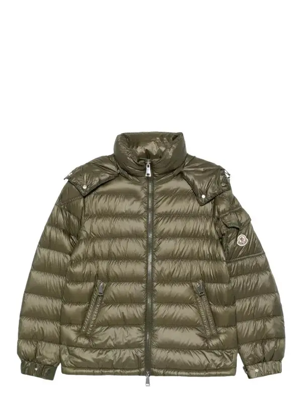 Moncler Long-sleeved Down Jacket With Detachable Hood - Green