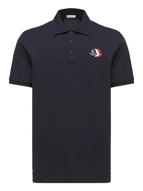 Moncler Logo Patch Polo Shirt - Dark Blue