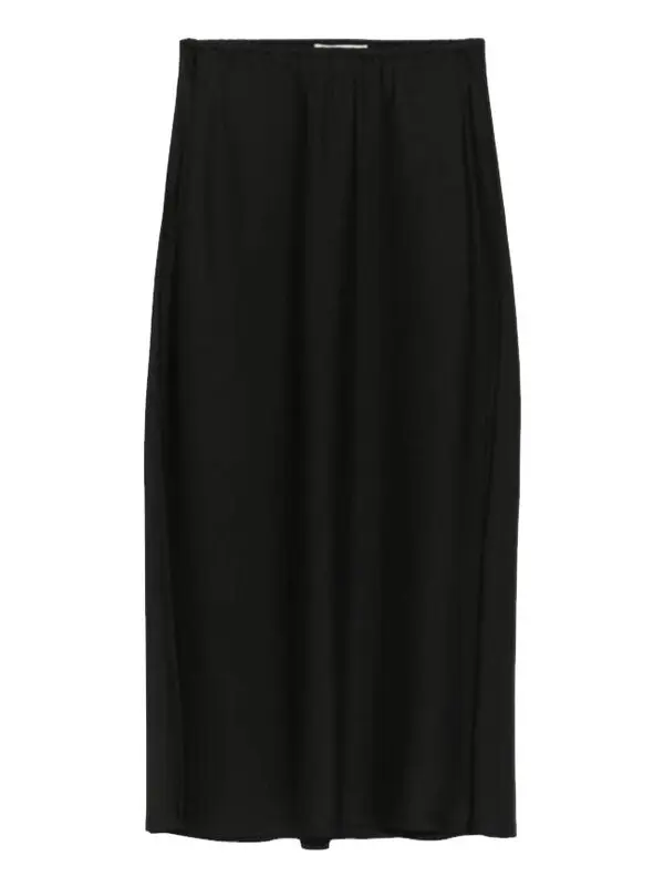 LISA YANG Silk Midi Skirt - Black