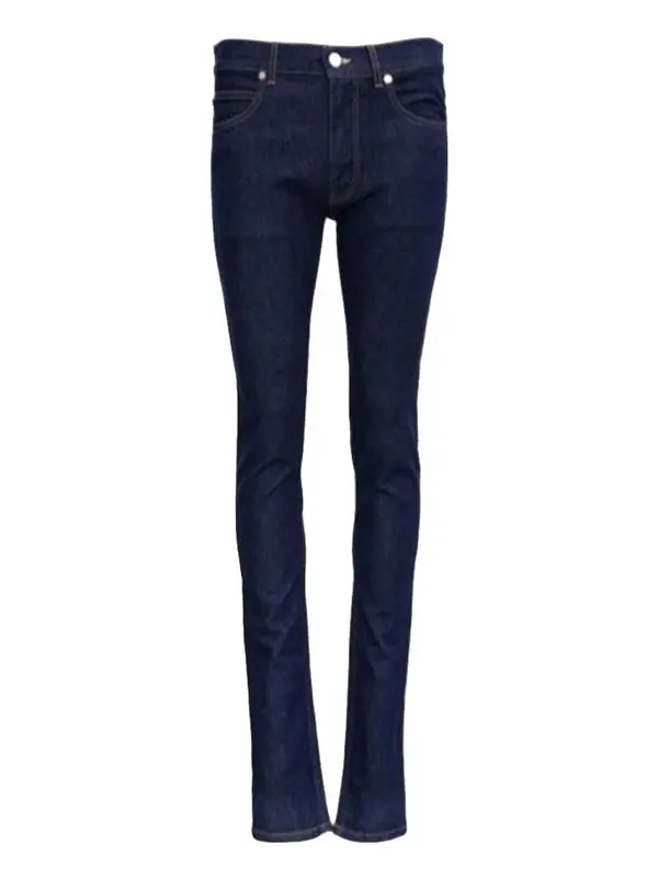 Versace Logo Patch Straight-leg Jeans - Black