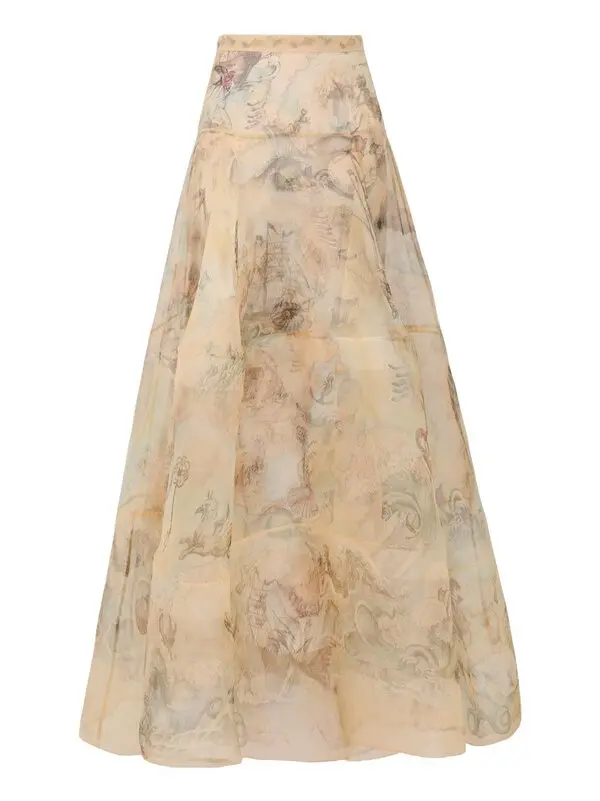 Zimmermann Rebellion Lantern Maxi Skirt - Ocean Atlas