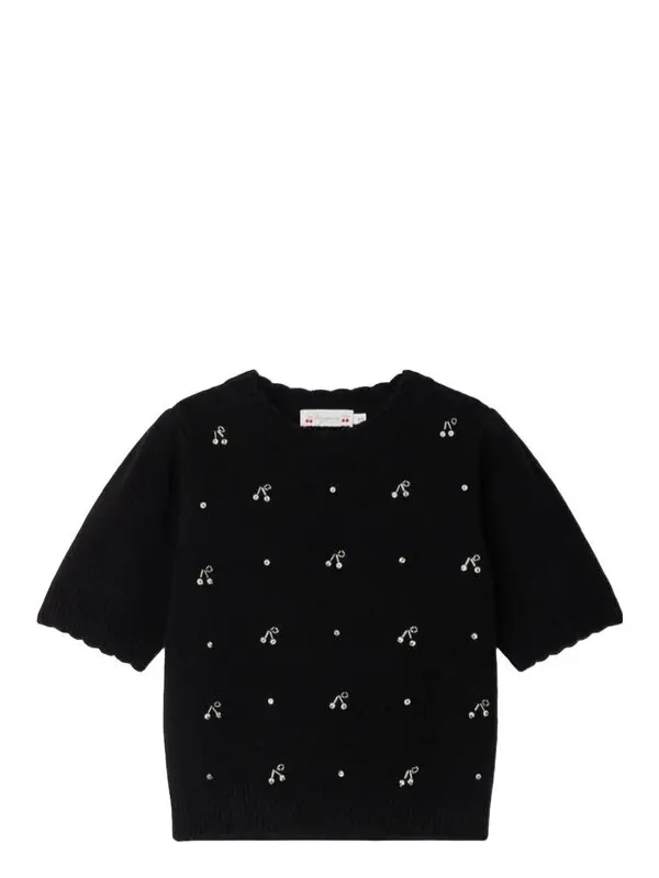 Bonpoint Justine Crystal-embellished Wool & Cashmere Blend Jumper - Black