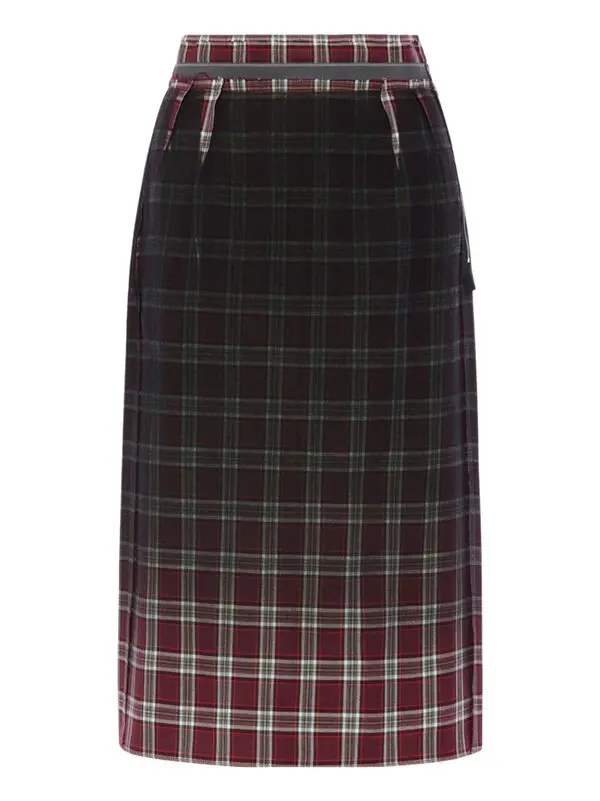 MAISON MARGIELA Faded Check Skirt - Black