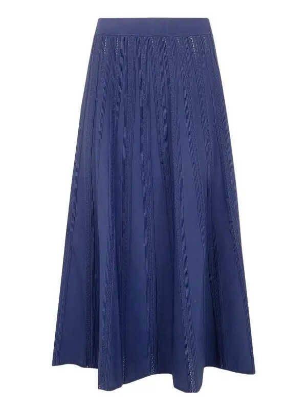 BLUGIRL Ribbed-knit Midi Skirt - Dark Night