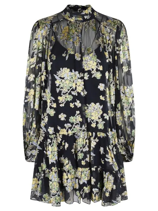 Rixo Anaya Floral-print Mini Dress - Black