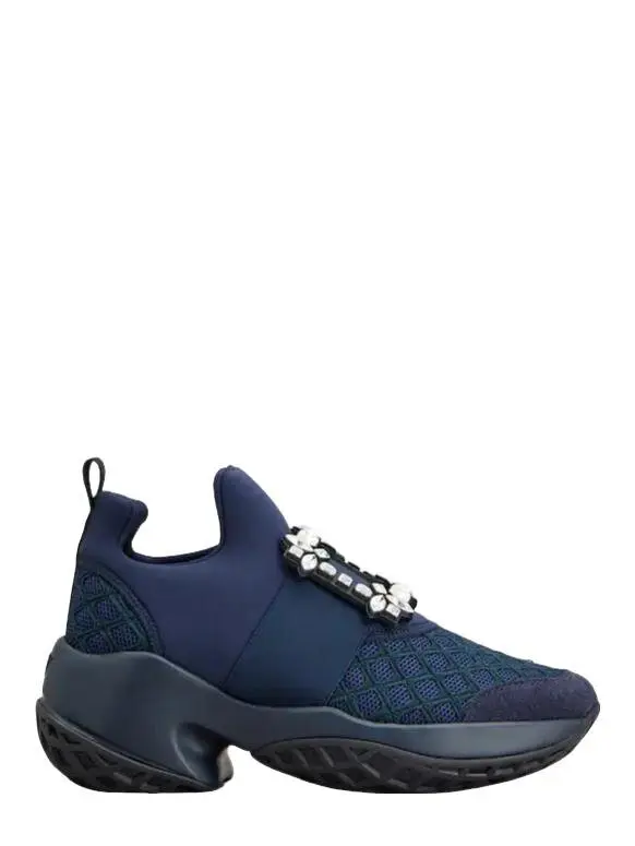 ROGER VIVIER Viv' Run Sneakers With Crystal Buckle - Black