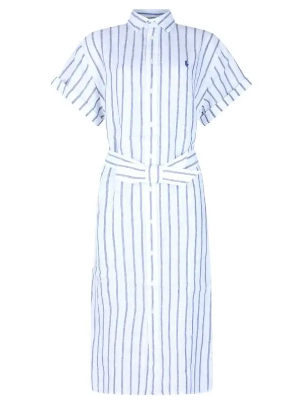 Polo Ralph Lauren Striped Button-up Shirt Dress With Embroidered Pony - No