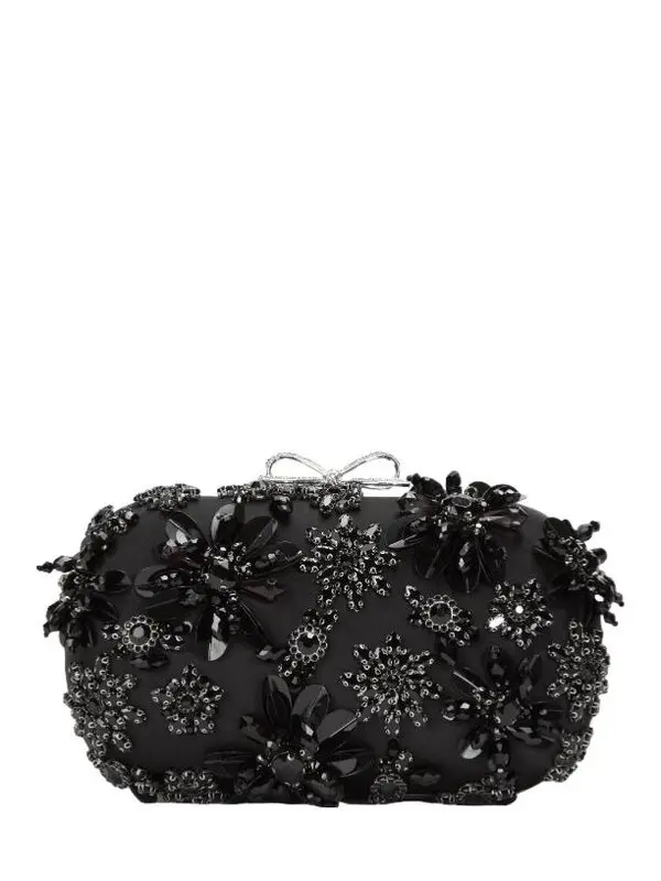 SELF-PORTRAIT Embellished Clutch Bag - Black