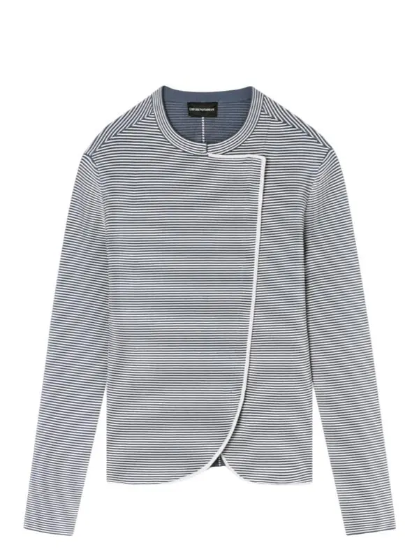 Emporio Armani Striped Crewneck Jacket - Grey