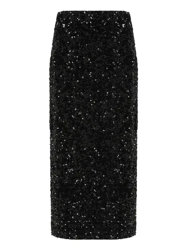Vince Sequin Embellished Pencil Skirt - Black