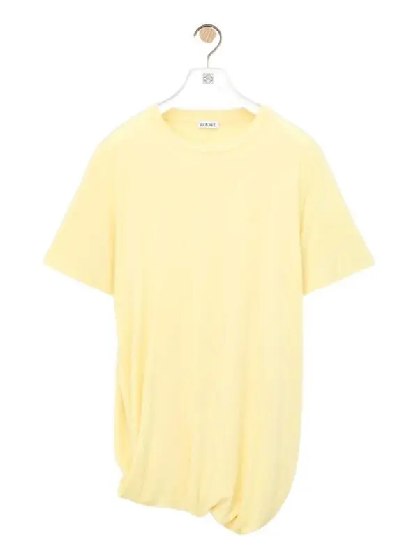 Loewe Asymmetrical Silhouette Top With Double L Embroidery - Light Yellow