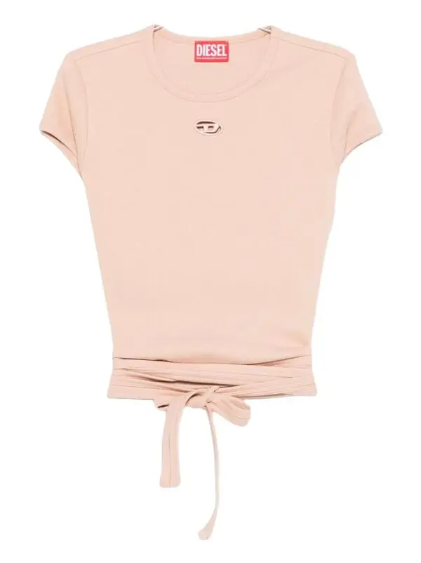 DIESEL® Bunny Tail Cropped Tie T-shirt - Powder