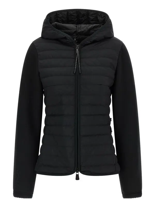 Moncler Hooded Panelled Down Jacket - Black