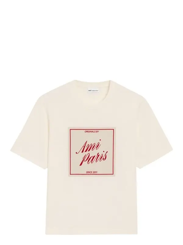 AMI Paris Heritage Printed Crewneck T-shirt - Ivory