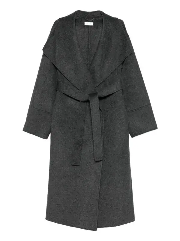 Soft Goat Belted Coat - Grey