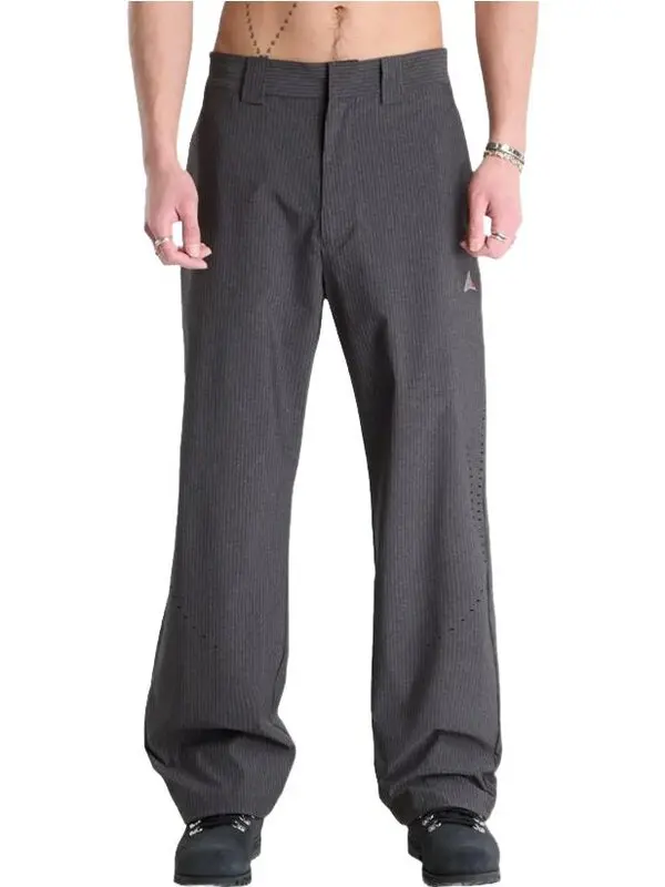 ROA Pinstriped Wide-leg Pants - Black