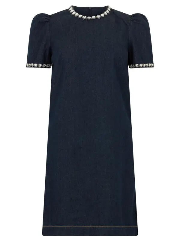 Zimmermann Embellished Denim Mini Dress - Black
