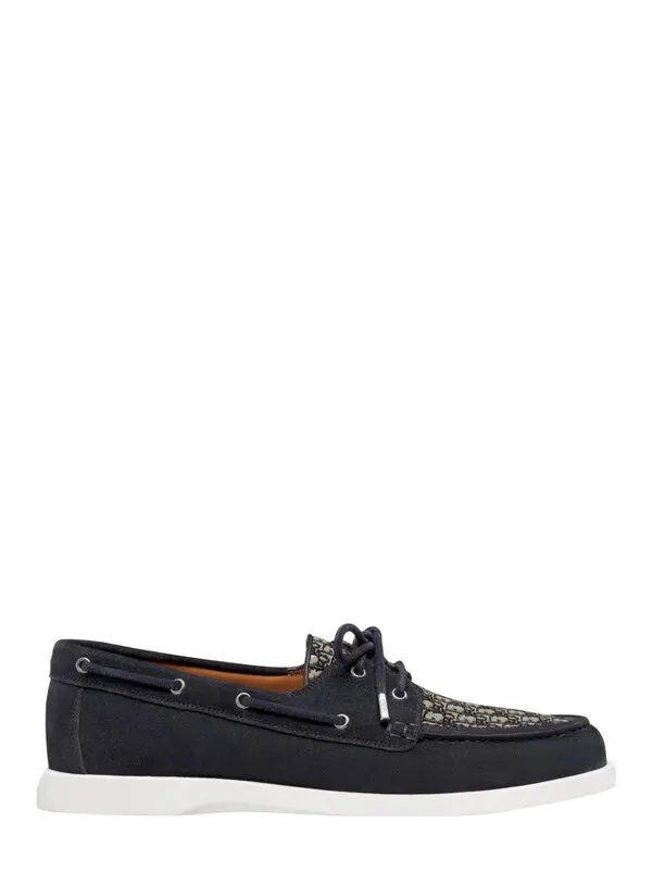Dior Granville Boat Shoe - Navy Blue/beige/black