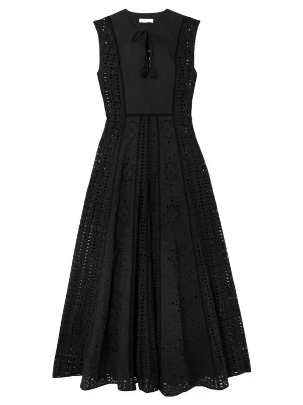 Veronica Beard Alina Tie-detailed Dress With Cutout - Black