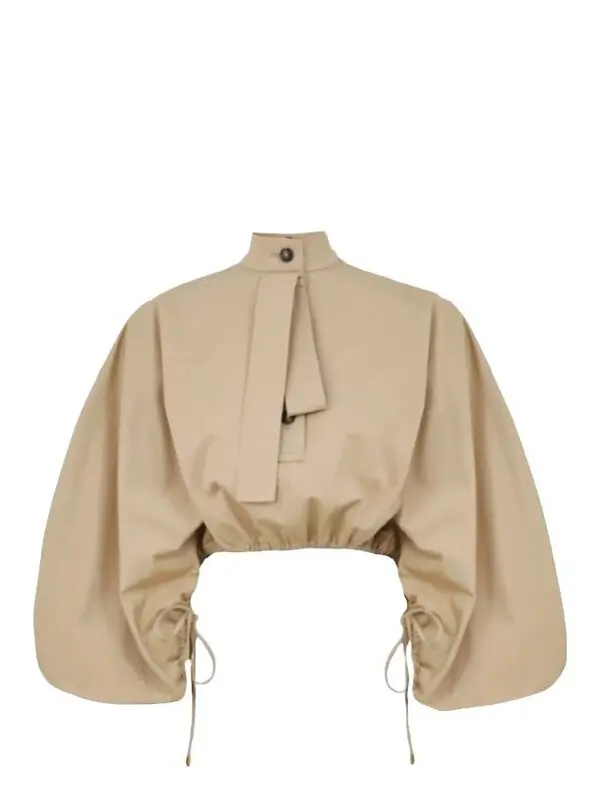 Zimmermann Rebellion Cropped Drawstring Jacket - Light Brown