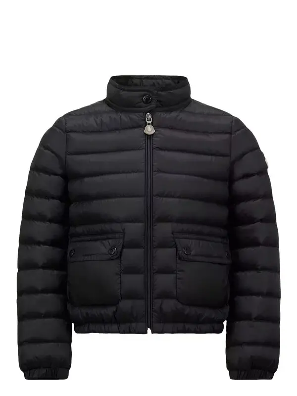 Moncler Lans Down Jacket With Stand Collar And Zip-up Closure - Black