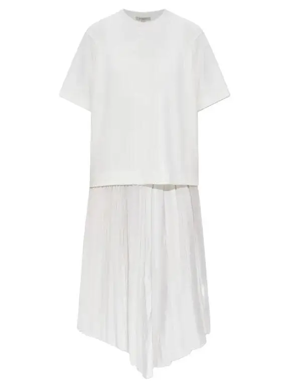 ALLSAINTS Jax Pleated Midi Dress - Chalk White