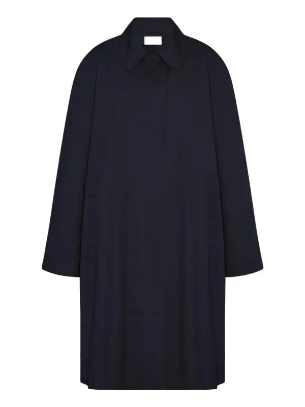 THE ROW Single-breasted Long Coat - Deep Navy Blue
