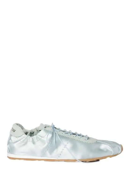 Miu Miu Satin Lace-up Sneakers - Powder Blue
