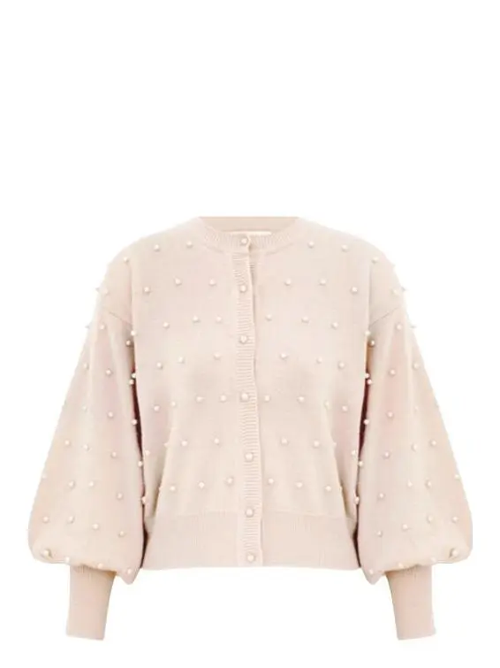 Zimmermann Hypnotic" Beaded Cardigan - Chalk