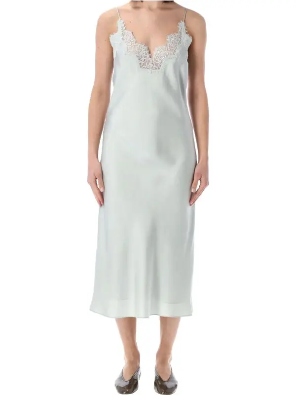 RÓHE Sleeveless Lace Appliqué Halterneck Dress - White