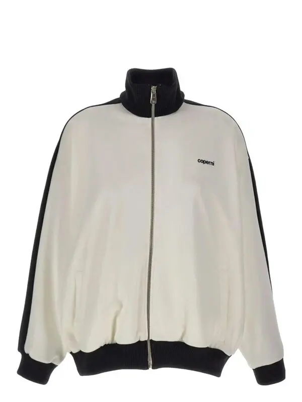 Coperni Oversized Track Jacket With Contrasting Trim - White