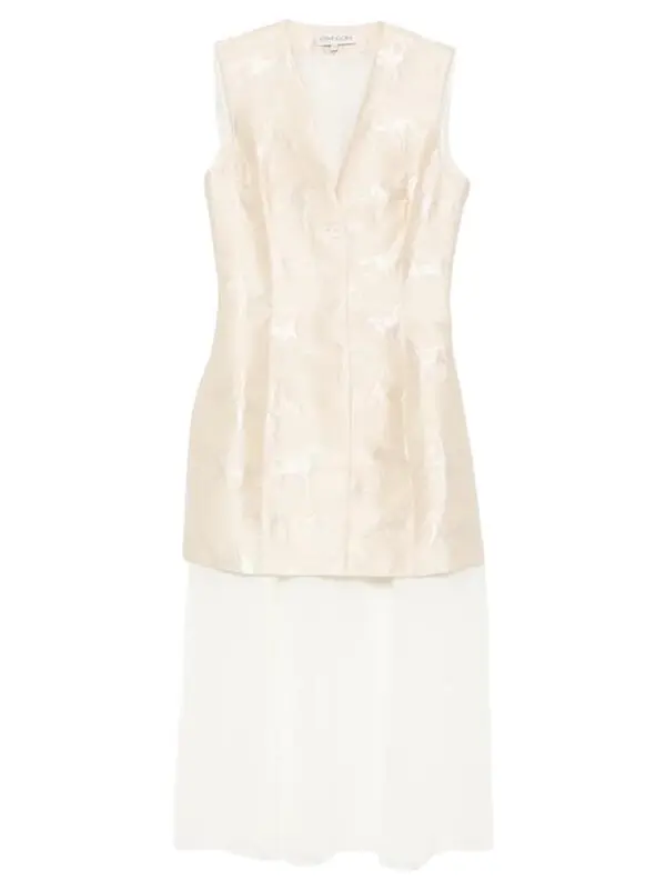 Stine Goya Sleeveless V-neck Midi Dress - White