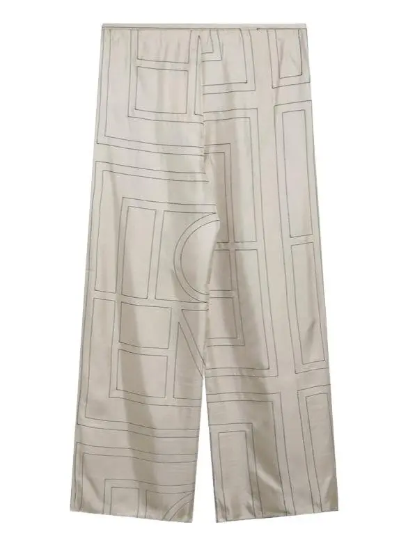 TOTEME Monogram Wide-leg Pants - Ivory