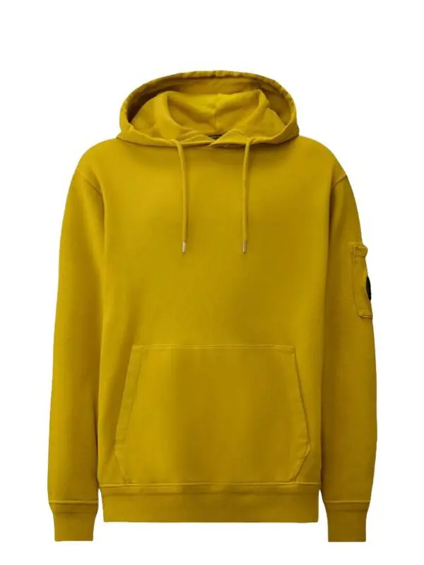 C.P. COMPANY Lens Pocket Hoodie - Antique Moss Yellow