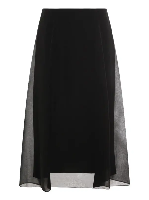 Brunello Cucinelli Flared Hem Midi Skirt - Black