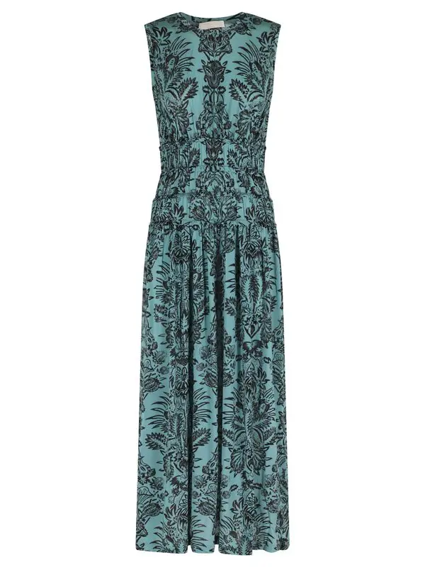 Ulla Johnson Kamaria Ruched Maxi Dress - Green