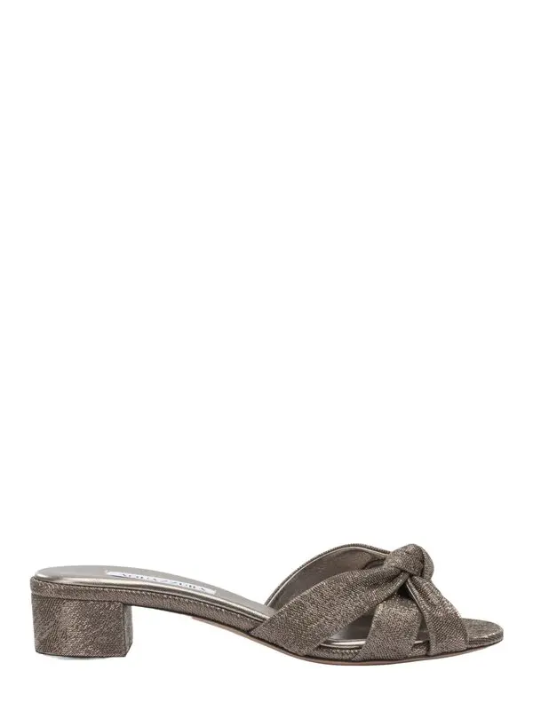 AQUAZZURA Nina 35 Knotted Mules - Gray