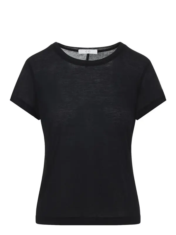 Co Fitted T-shirt With Crew Neck And Short Sleeves - Black