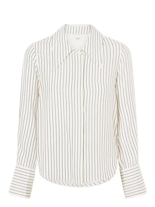 Co Striped Silk-satin Shirt - White