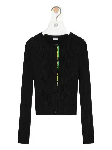 Loewe Round Neck Cardigan - Black/multicolor