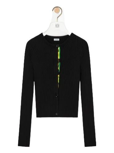 Loewe Round Neck Cardigan - Black/multicolour