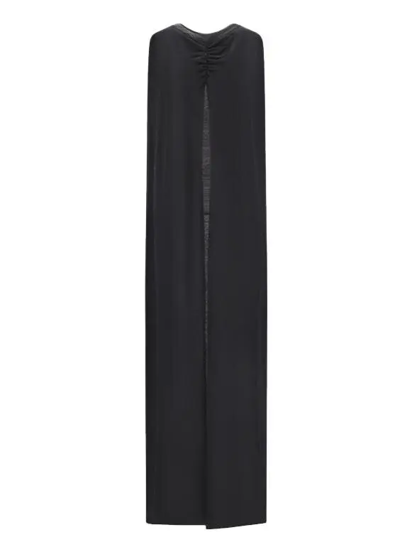 DARKPARK Ruched Long Cape - Black