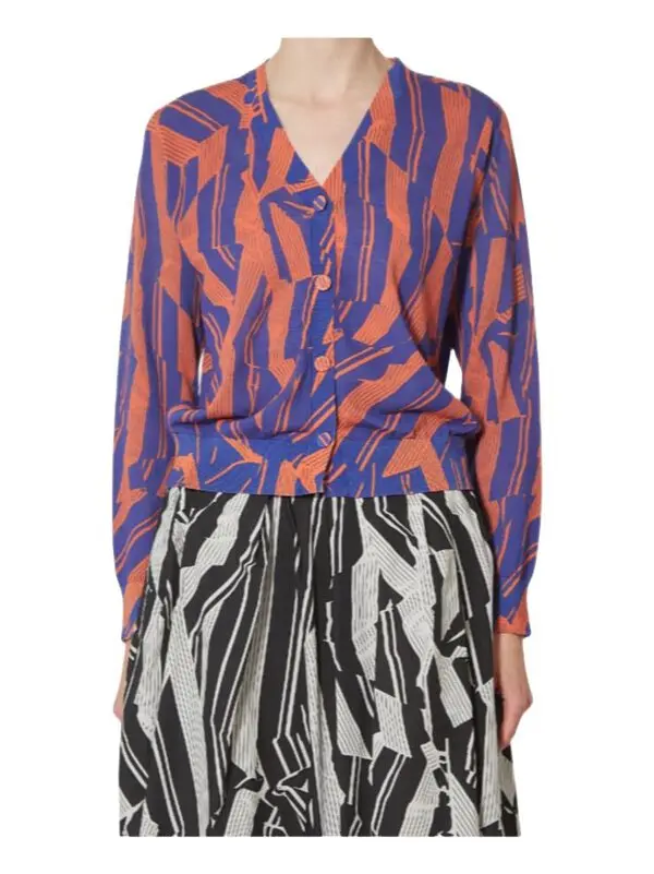 Dries Van Noten V-neck Knitwear With Fabric-covered Buttons - Orange
