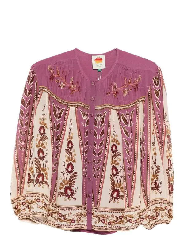 Farm Rio Floral Embroidered Long-sleeved Shirt - No