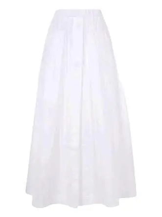 Co Elastic Waist Skirt With Oversized Patch Pockets - White