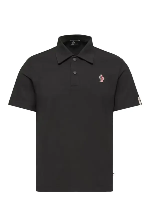 Moncler Logo-patch Short-sleeved Polo Shirt - Black
