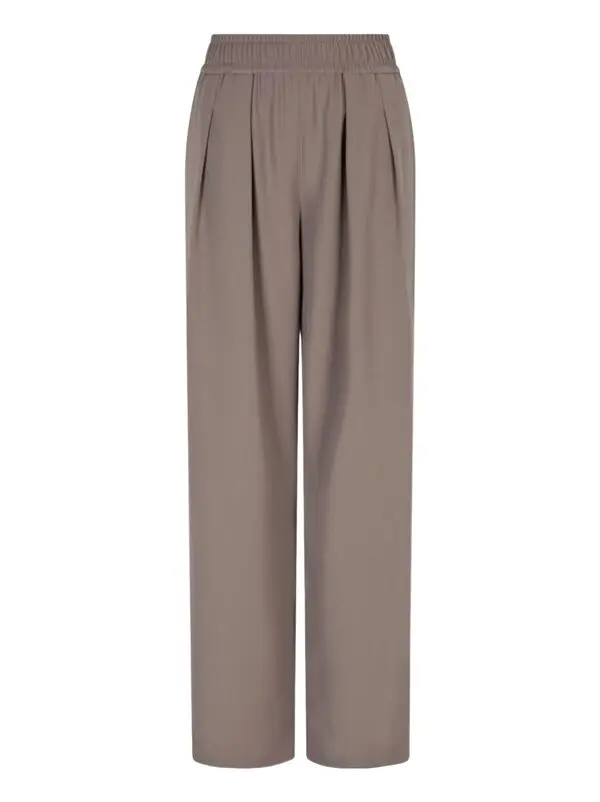 Emporio Armani Pleated Elastic-waist Trousers - Brown