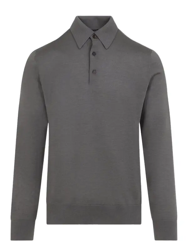 Zegna Long-sleeved Polo Shirt - Black