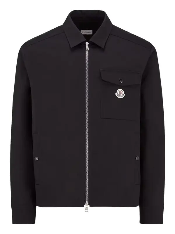 Moncler Zip-up Gabardine Shirt Jacket - Black