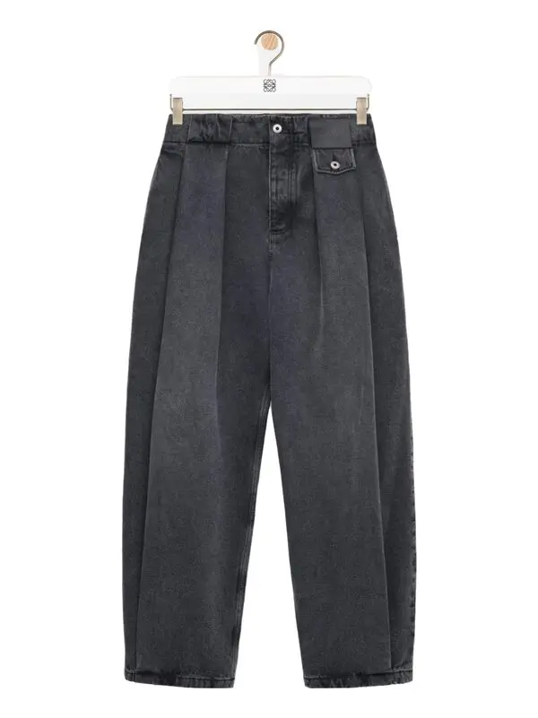 Loewe Mid-rise Straight-leg Pleated Trousers - Black
